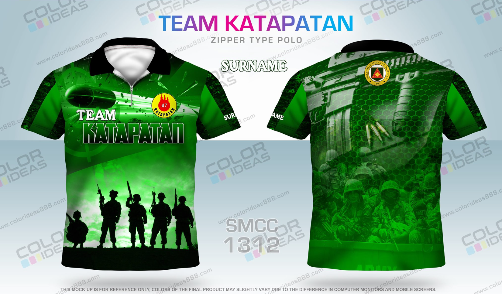 ng hukbong katihan TEAM KATAPATAN pilipinas LOGO Full Sublimation Polo ...