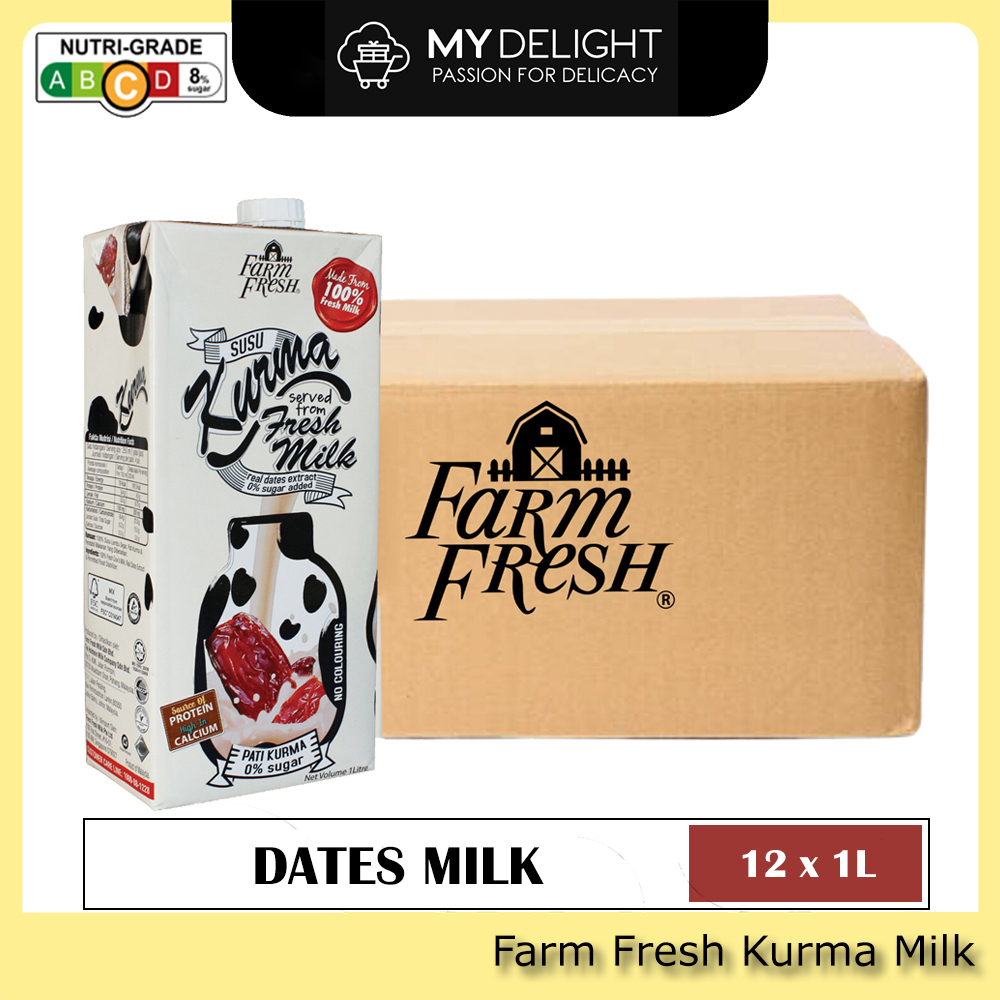 (12 x 1L) Farm Fresh Kurma Dates UHT Milk SG Ready Stock Similar ...