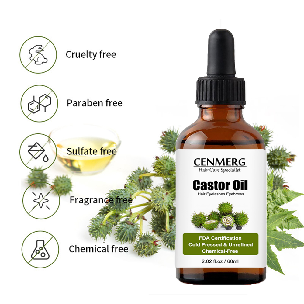 Organic Castor Oil 2.02fl.oz(60ml) 100%Pure Cold Pressed Castor Oil ...