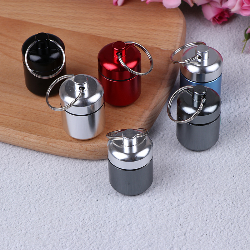 Mini Waterproof Aluminum Alloy Pill Box Case Bottle Holder Container ...