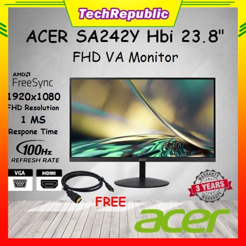 ACER SA242Y Hbi 27" FHD VA MONITOR ( 1920x1080 , 100Hz , 1ms , VGA ...