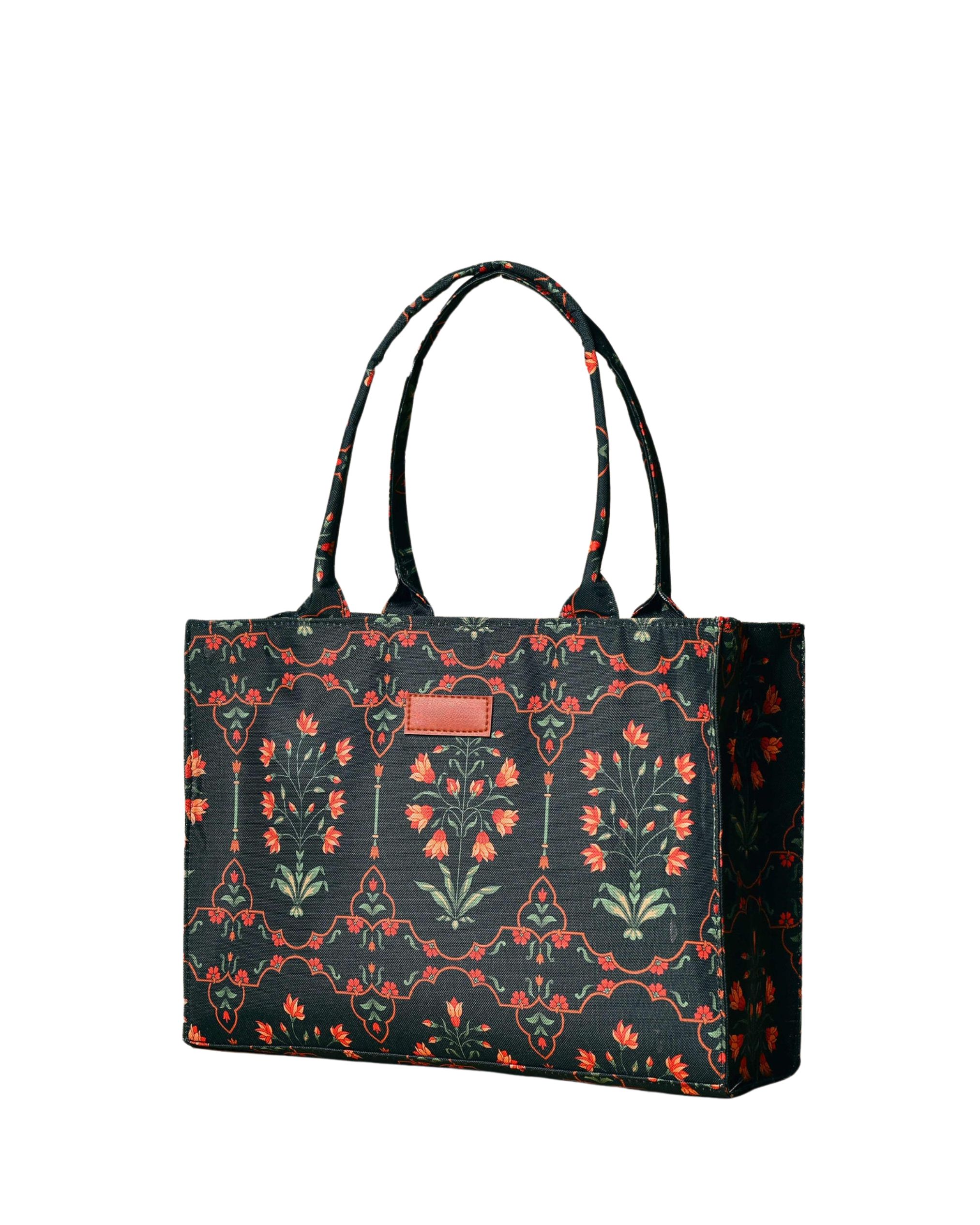 WestStyl - Taj Guldasta Canvas Tote Bag in Forest Green | Handbags for ...