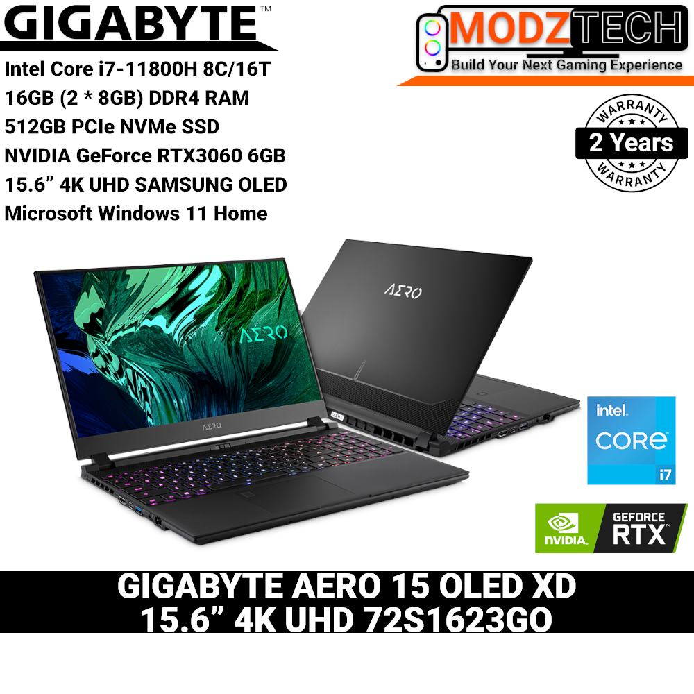 GIGABYTE AERO 15 OLED KD [15.6" 4K UHD Samsung OLED | Win 11 Home | Intel i7-11800H | RTX 3060 ...