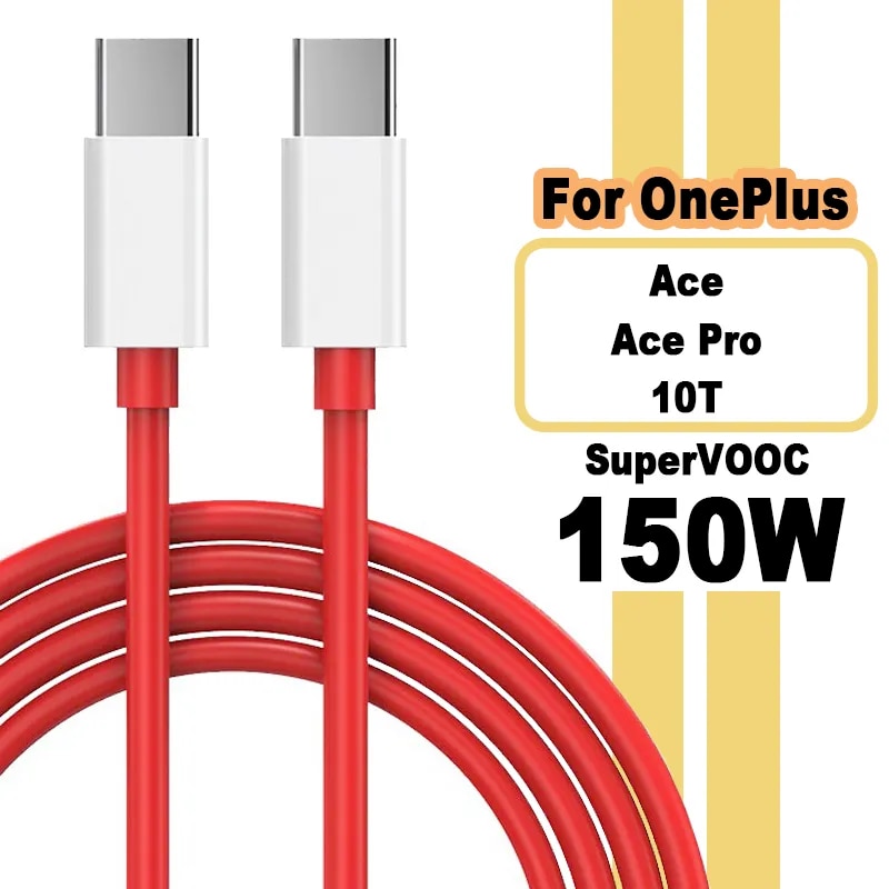 150W SUPERVOOC Fast Charger Cable USB Type C 8A For Oneplus Ace Pro 10R ...