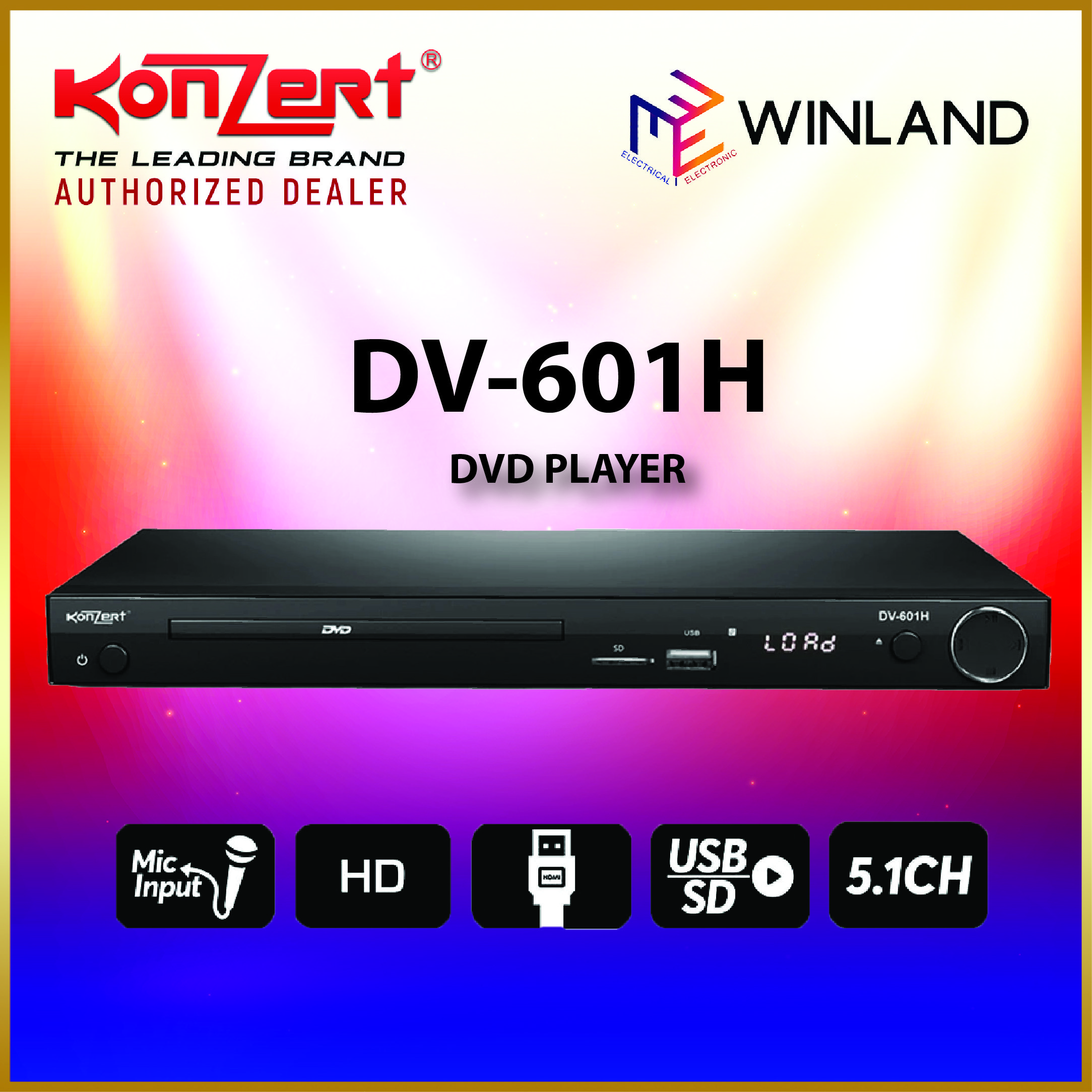 Konzert by Winland DVD Player with USB/Mic input and HDMI Output DV ...