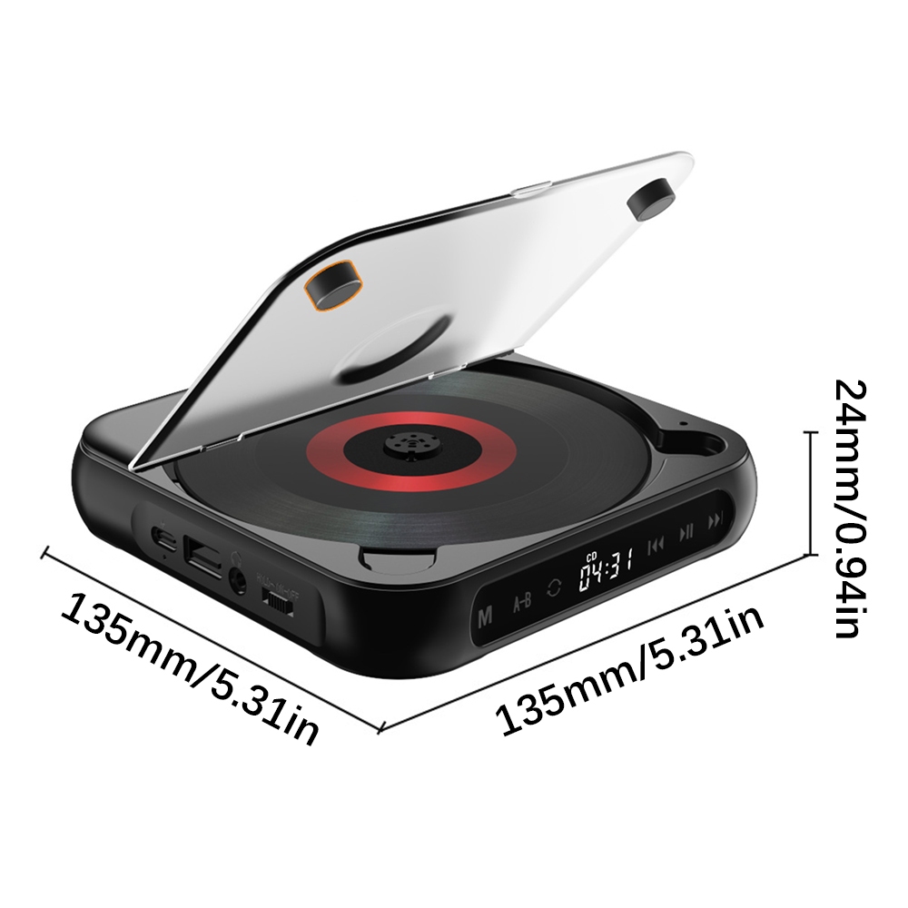 Portable CD Player With Speaker 1200mAh Built-in Battery Wireless ...