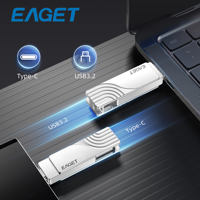 Eaget 1TB USB 3.2 OTG Type C Pen Drive 2 in 1 USB Flash Drive 128GB ...