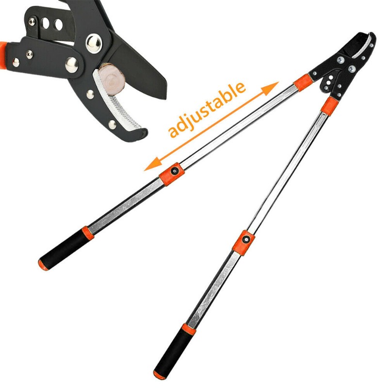 Heavy Duty Garden Retractable Scissors Telescopic Anvil Lopper 67-100cm ...
