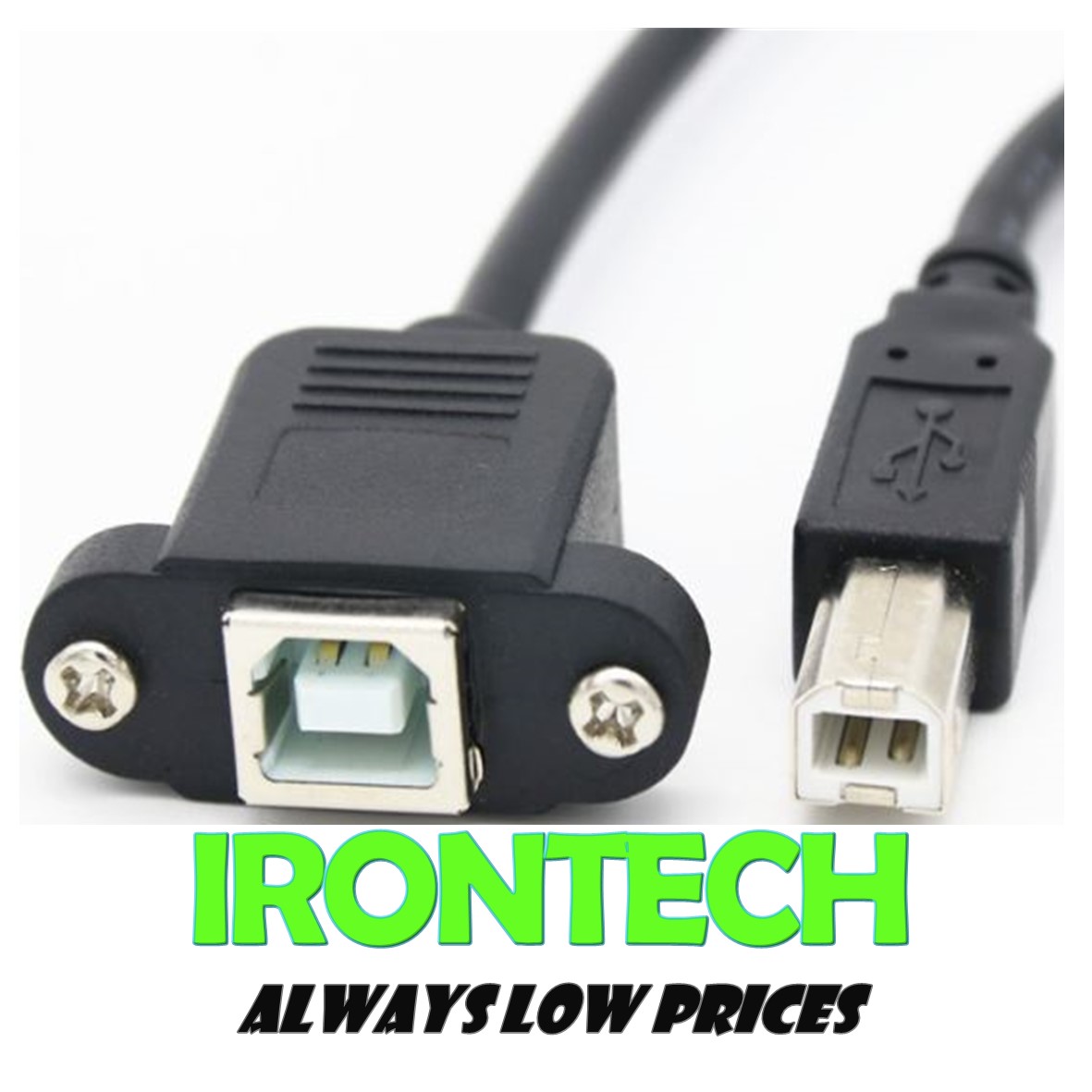 USB B male to USB B female Printer Panel Mount Extension Sync Cable ...