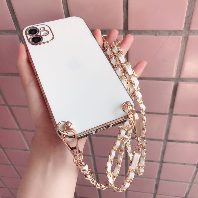 NEW Luxury Crossbody Lanyard Leather Chain Phone case for Samsung ...