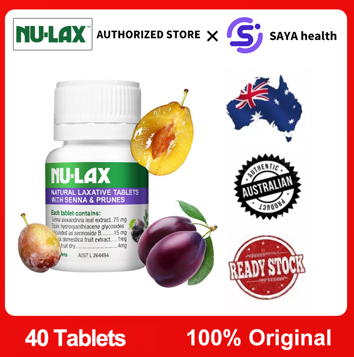 Nu-Lax NuLax Natural Laxative Tablets 40 Tablets With Prebiotic with ...