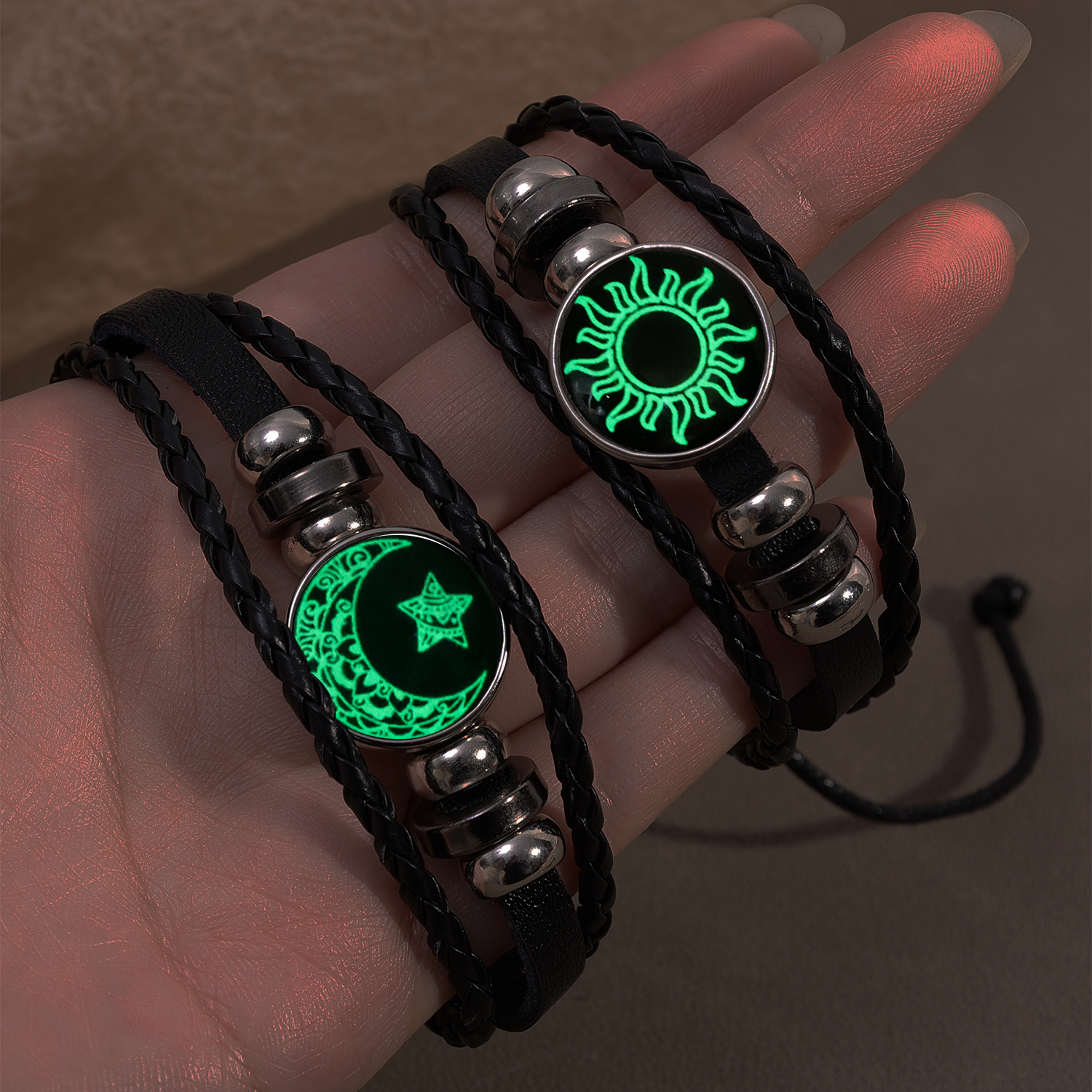 Luminous Couple Bracelets Moonlight Sunlight Lovers' Bracelet Charm ...