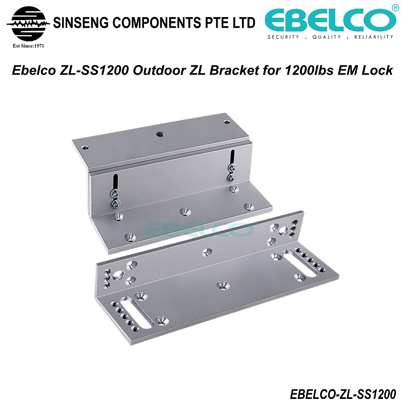 Ebelco ZL-SS1200 Outdoor ZL Bracket for 1200lbs EM Lock [Order Model ...