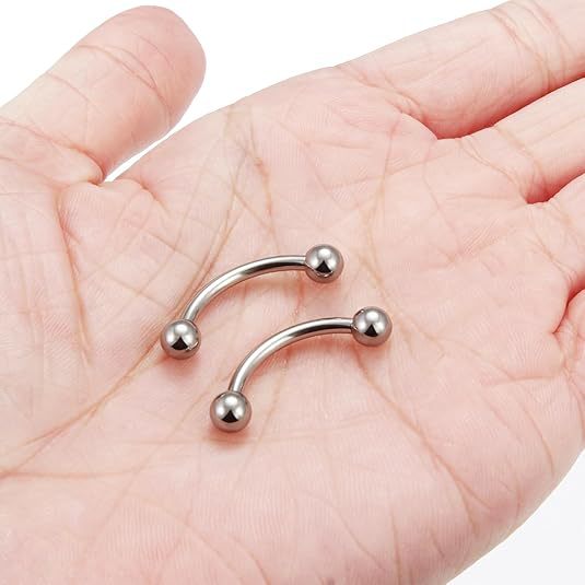 G23 titanium alloy double-headed ball curved rod eyebrow nail ...