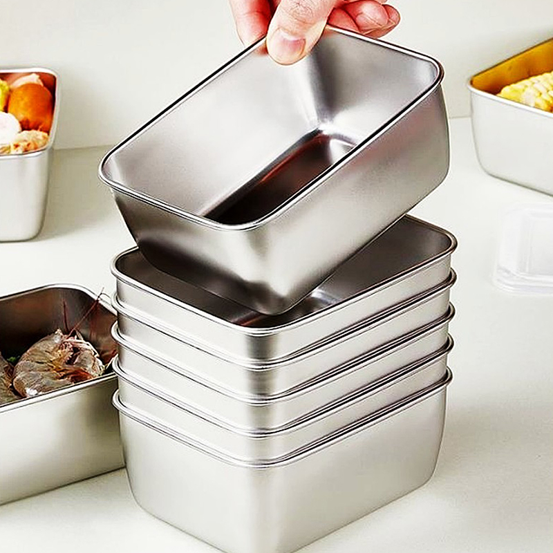 600ml Stainless Steel Refrigerator Food Storage Box With Plastic Lid ...