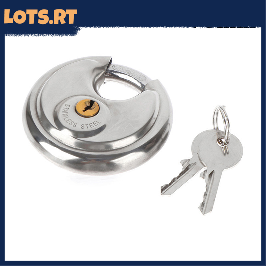 60/70MM Anti-Theft Padlock with 2 Keys Stainless Round Disc Lock for ...