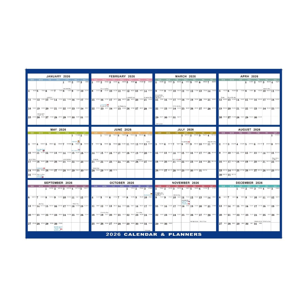 Durable 2026 Large Wall Calendar Double-Sided Foldable Hang Calendars ...