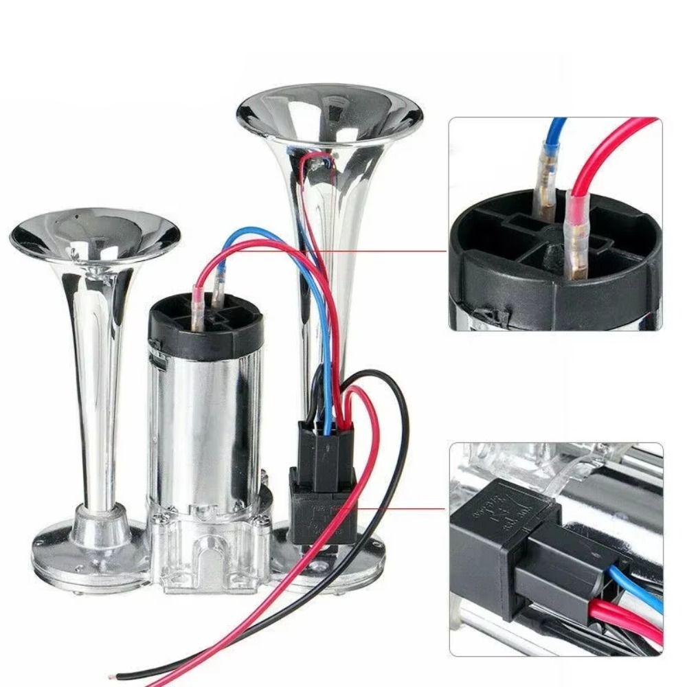 Bus Horn 12V/24V Electric Horn Dual Trumpets 120DB Air Horn Solenoid ...