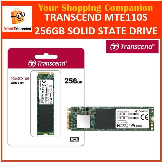 Transcend MTE110S 256GB M.2 2280 PCIe Gen3x4 M.2 NVMe 3D TLC ...