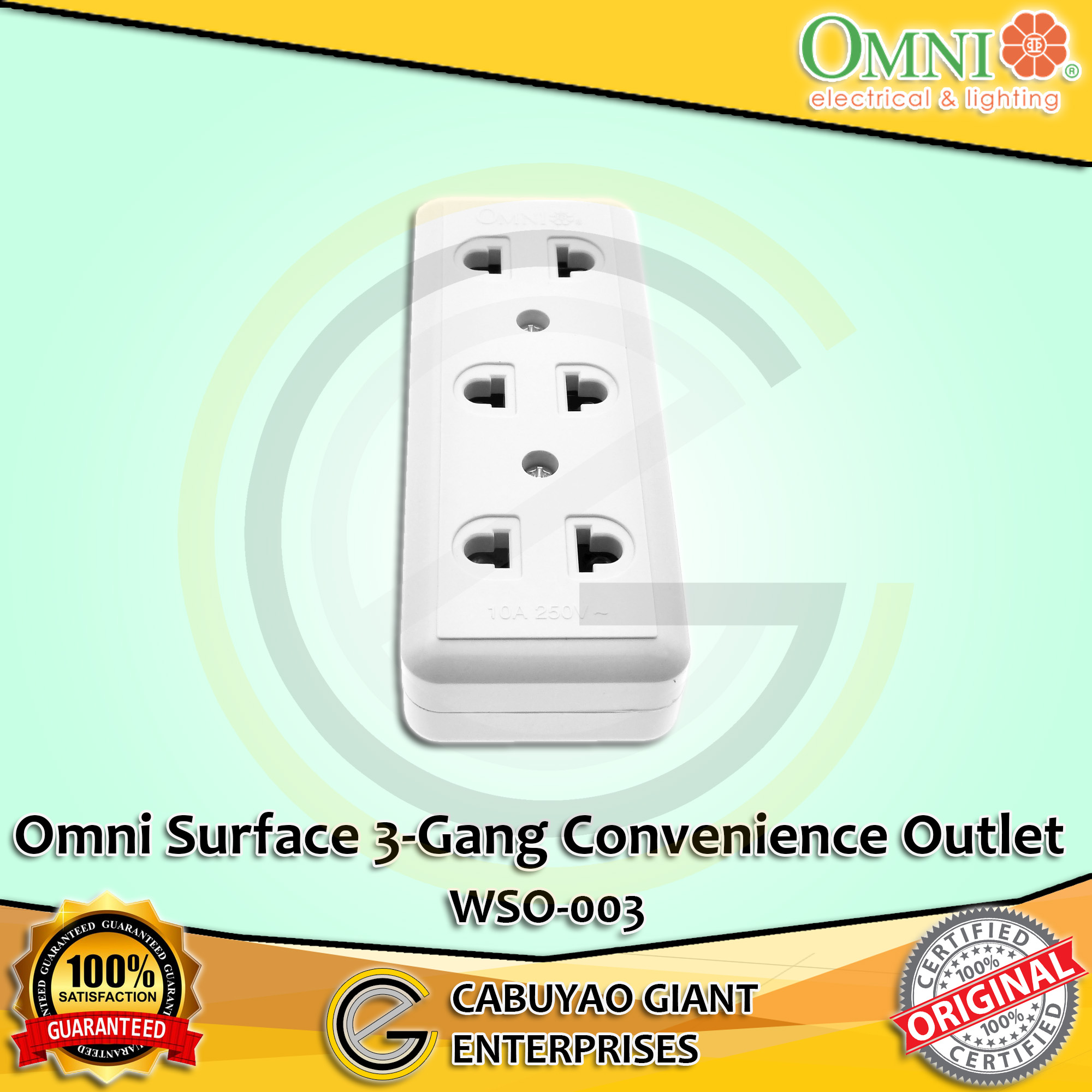 Omni Surface 3-gang Convenience Outlet 10A 250V WSO-003 | Lazada PH