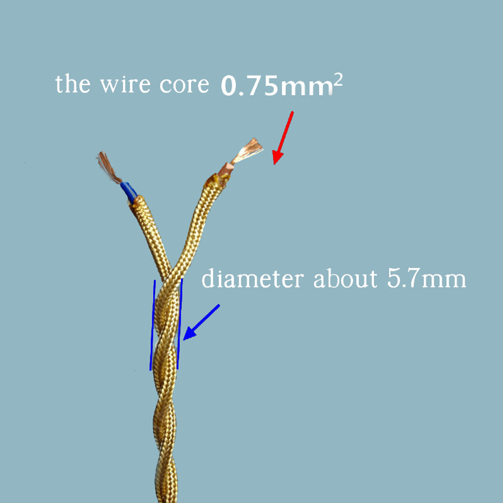 【TopazTrove】2 Core Vintage Twisted Fabric Electrical Wire Textile Cable ...