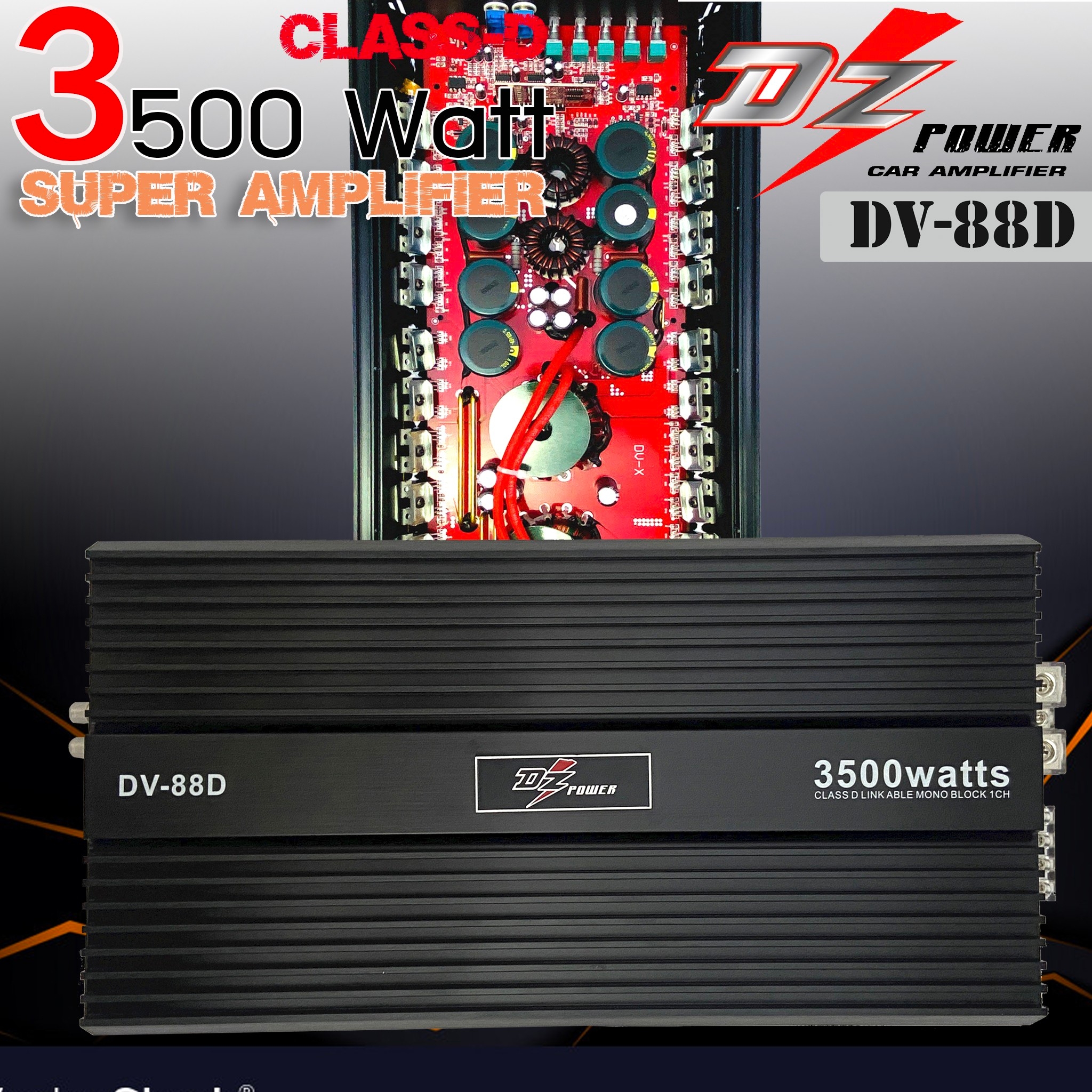 พาวเวอร์แอมป์รถยนต์ DZ POWER รุ่นDV-88D สุดยอดพาวเวอร์แอมป์คลาสดีกำลังขับ 3500W.แรงมากๆ ราคา ...
