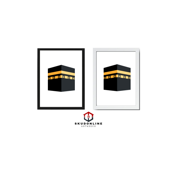 Wall Frame Islamic Kaabah Minimalist Modern Nordic Design Black White ...