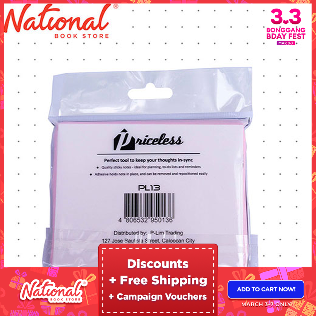 Priceless Sticky Notes PL13NP 3x4 inches Neon Pink - Notepads | Lazada PH
