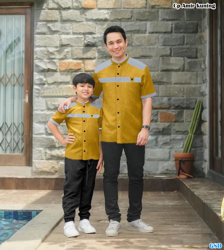 KP-COD / Kemeja slim fit / couple ayah dan anak / baju koko sholat ...