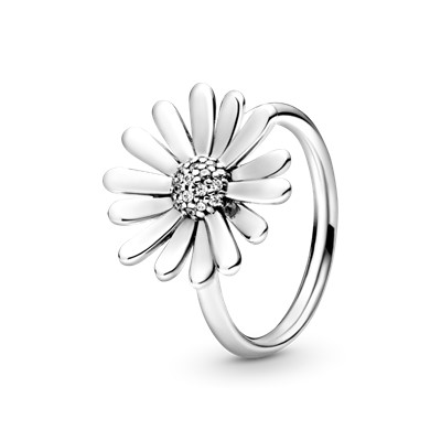Pandora 925 sterling silver Pave shiny zirconia Daisy Flower Statement ...