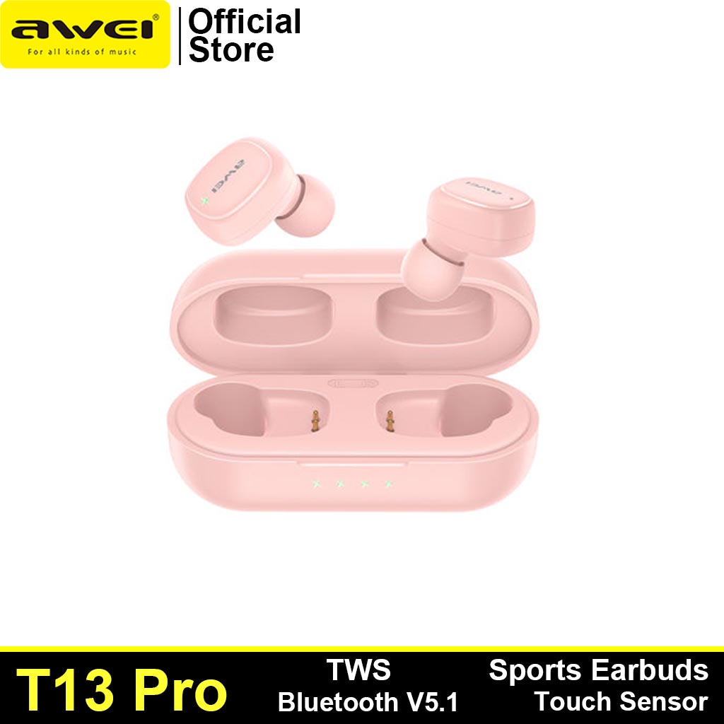 Awei T13 Pro TWS Sports Earbuds with Charging Case Smart Touch ...