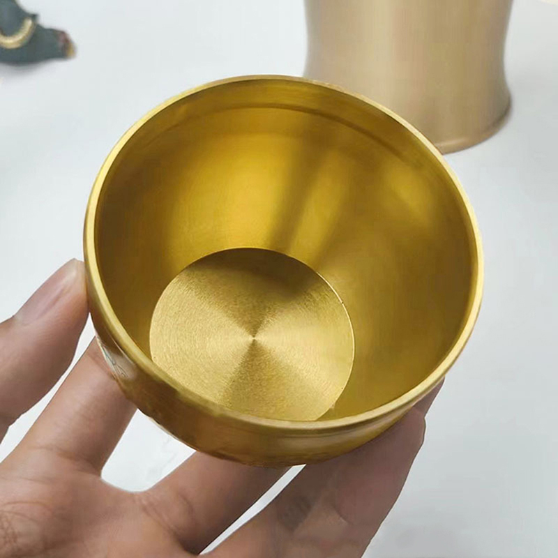 Brass Baifu Cup Rice Jar, Fortune Gathering Jar Living Room Study ...
