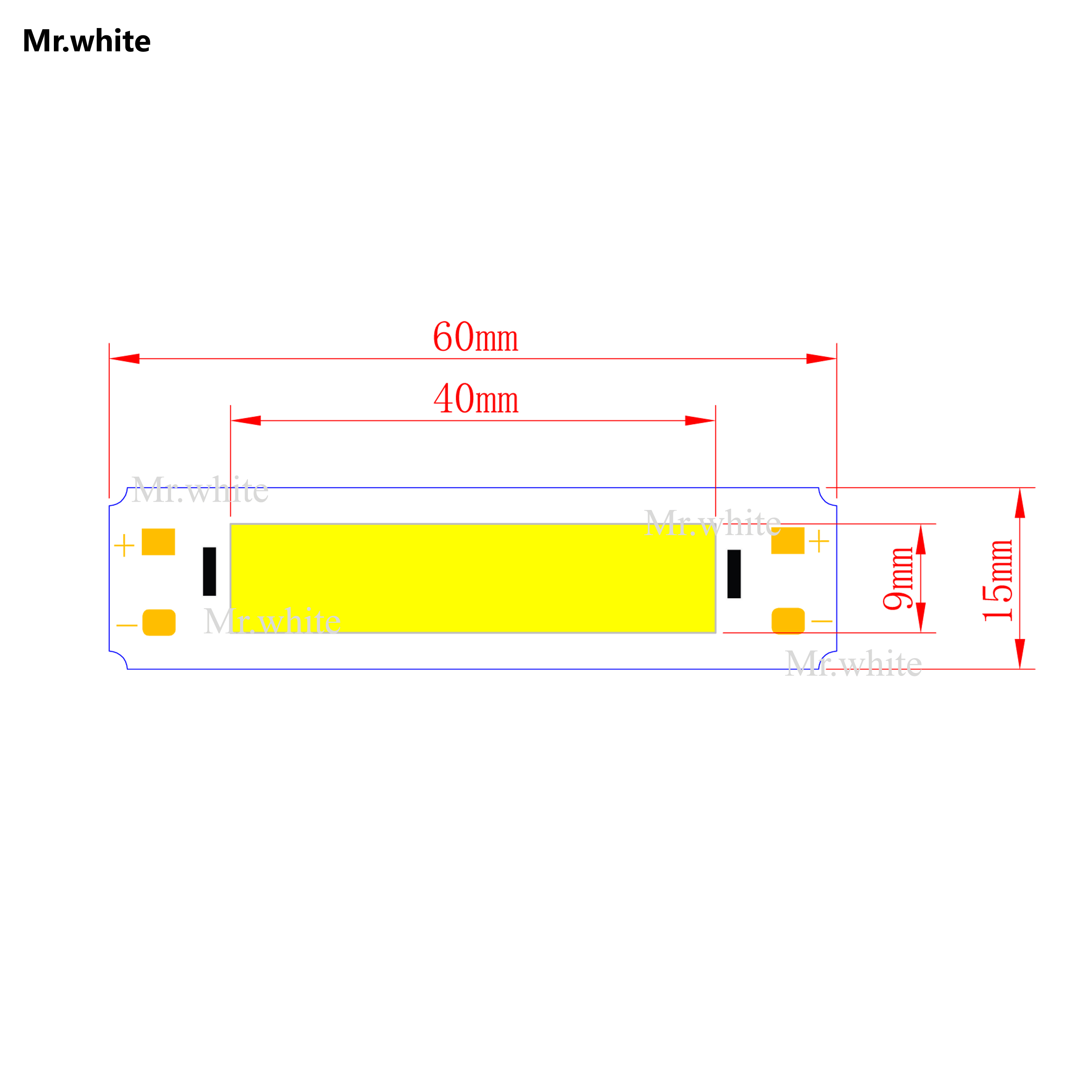 【TopazTrove】2020 led 60mm 15mm LED COB Strip 2W 5V DC with USB Warm ...