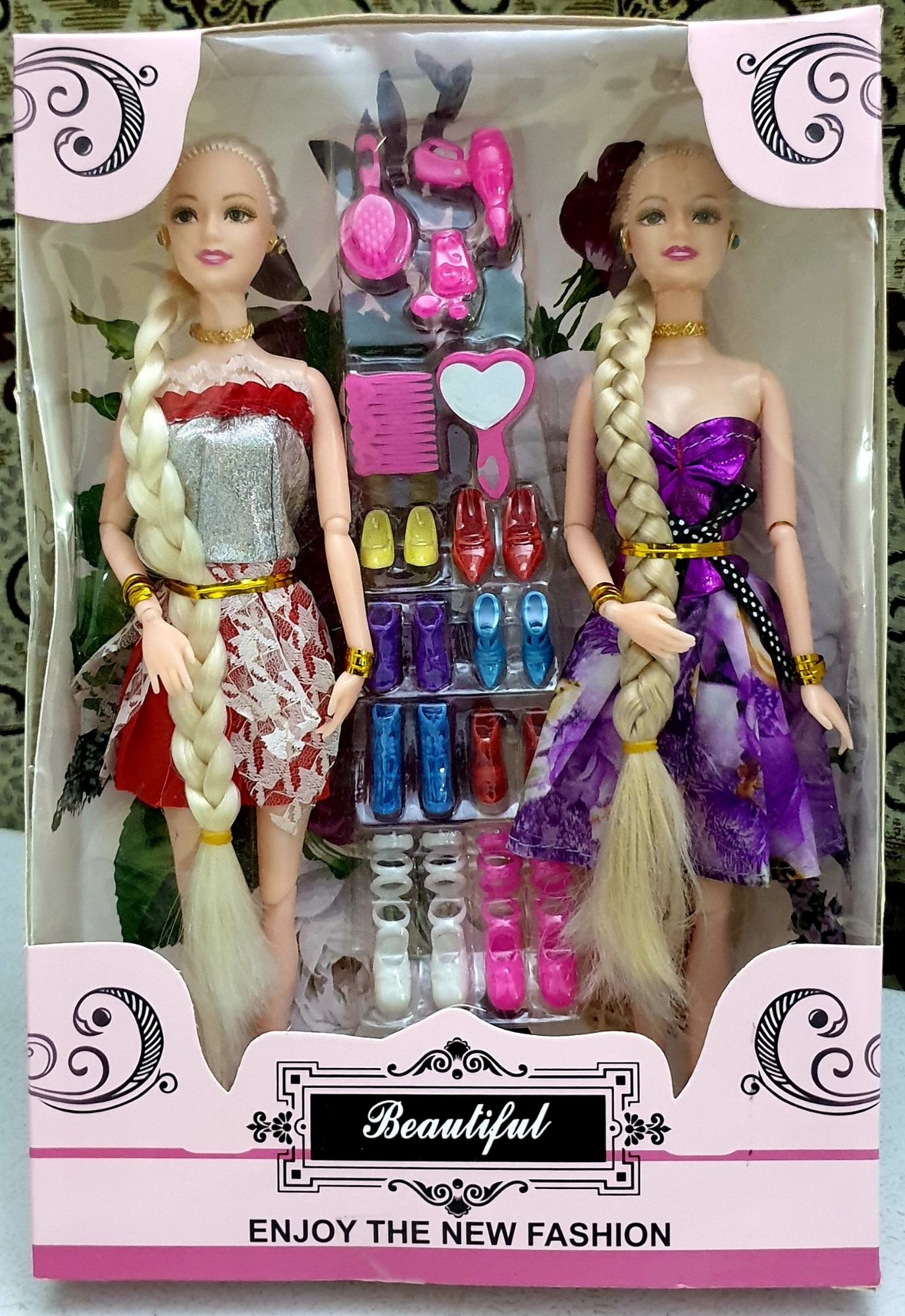 Double Doll Bendable Joints Doll With Shoes, Brush and Accessories ...