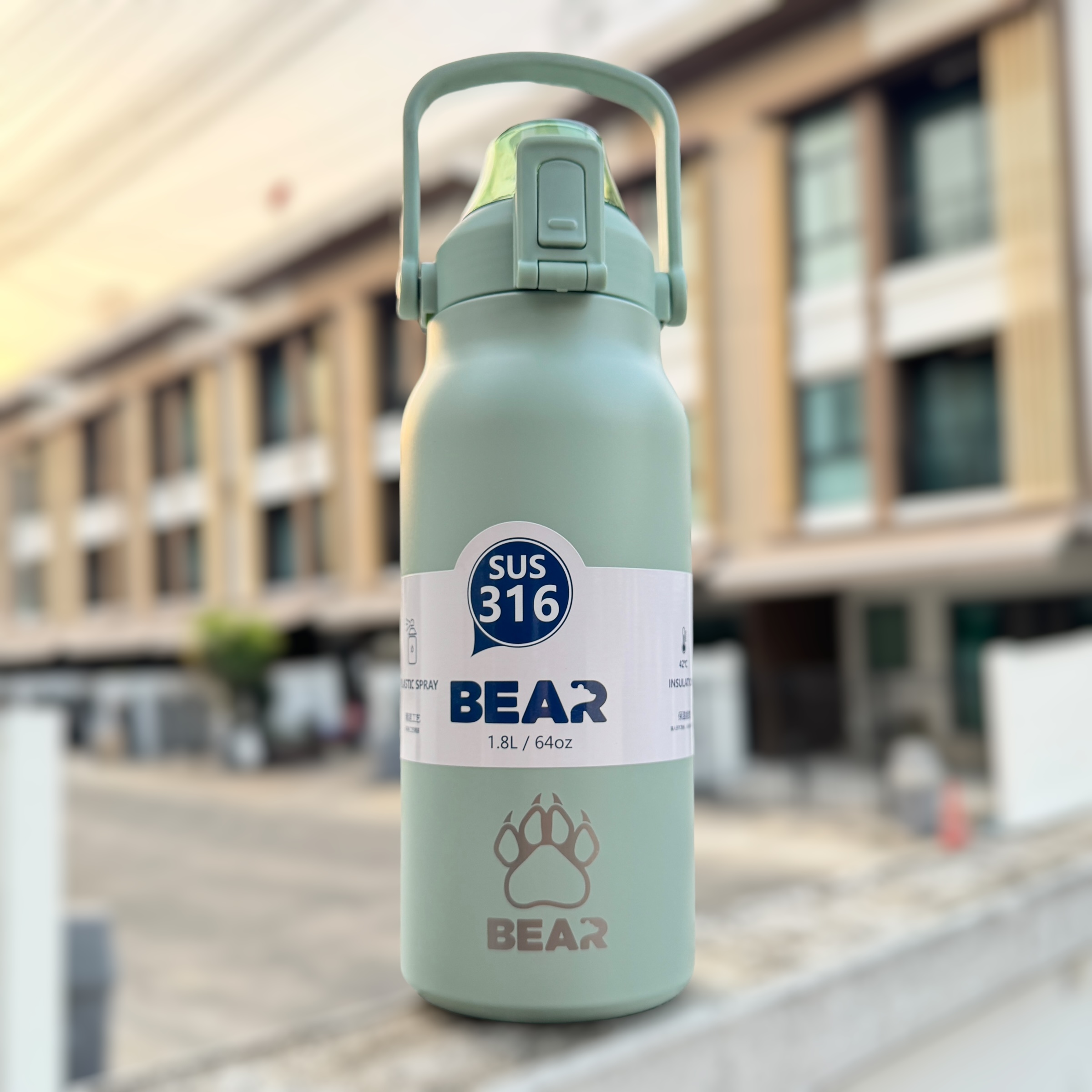 【COD】BEAR 2024 ใหม่ 1.8L/64oz สแตนเลส 316 กระติกน้ำร้อน พร้อมที่จับขวด ...