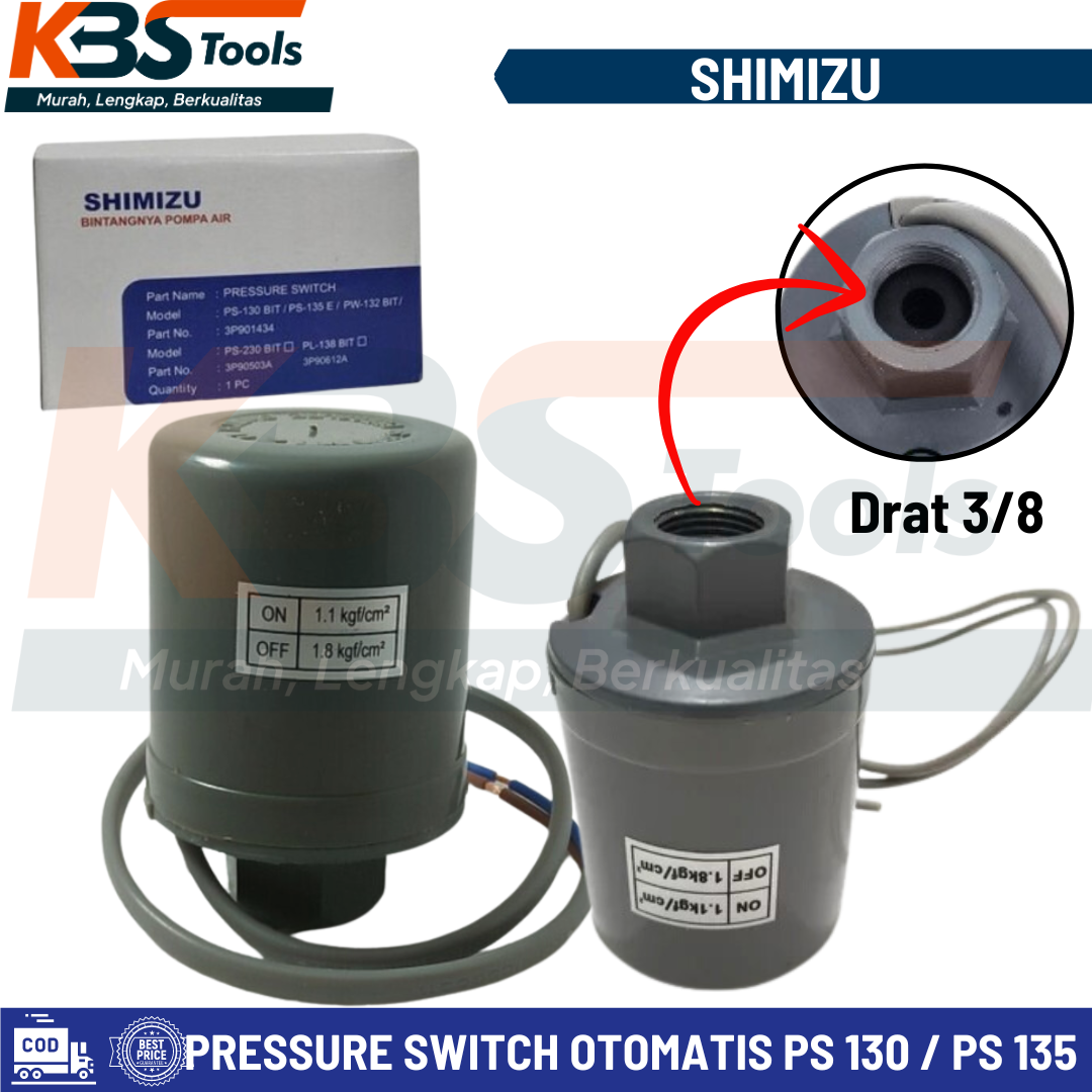 Otomatis Pompa Air Shimizu PS-130 BIT PS-135 E Pressure Switch Original ...