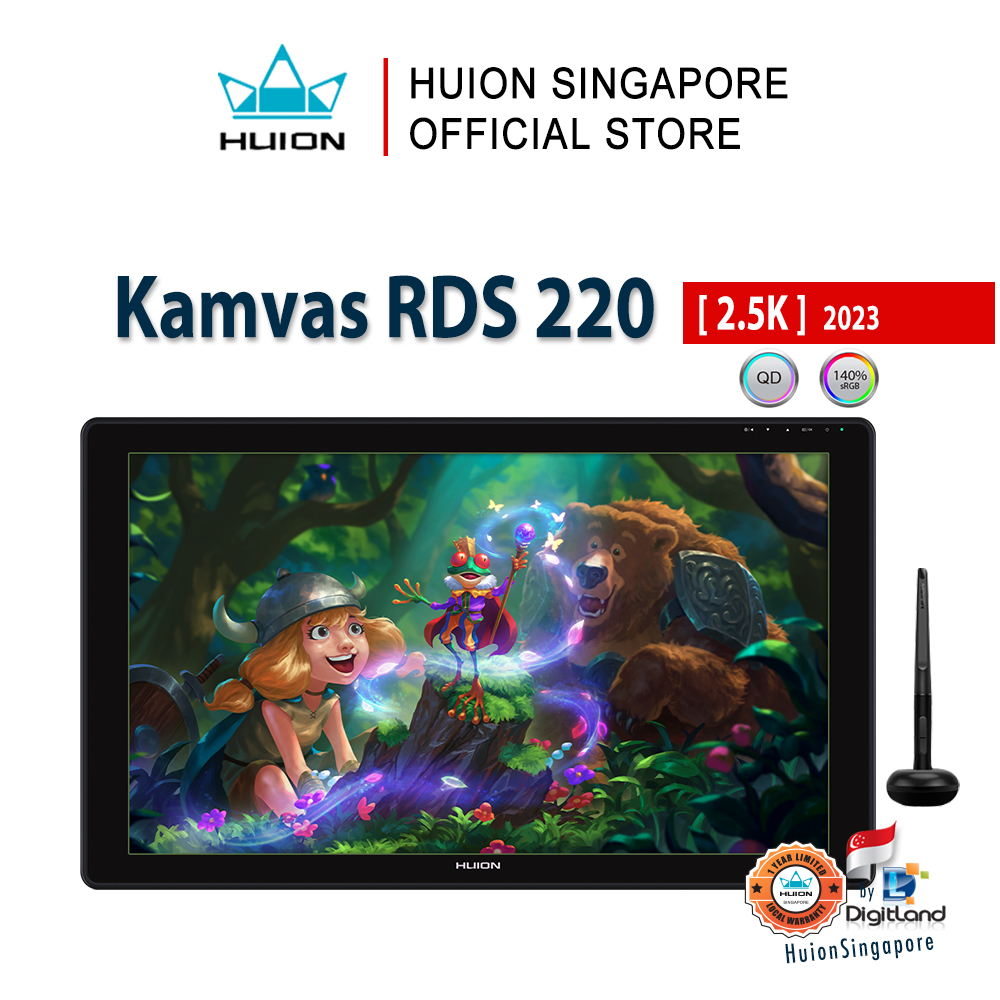 Huion Singapore Kamvas RDS-220 (2.5k QHD) 145% sRGB Drawing Tablet Pen ...
