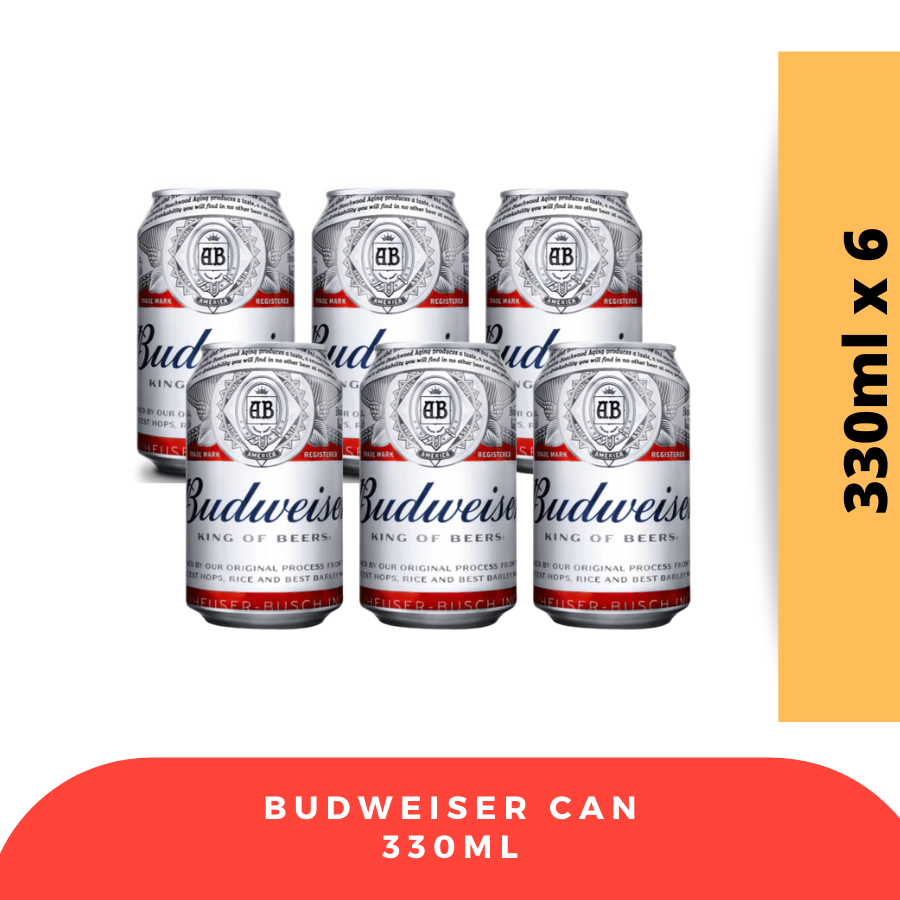 Budweiser Beer Can 330ml x 6 | Lazada PH