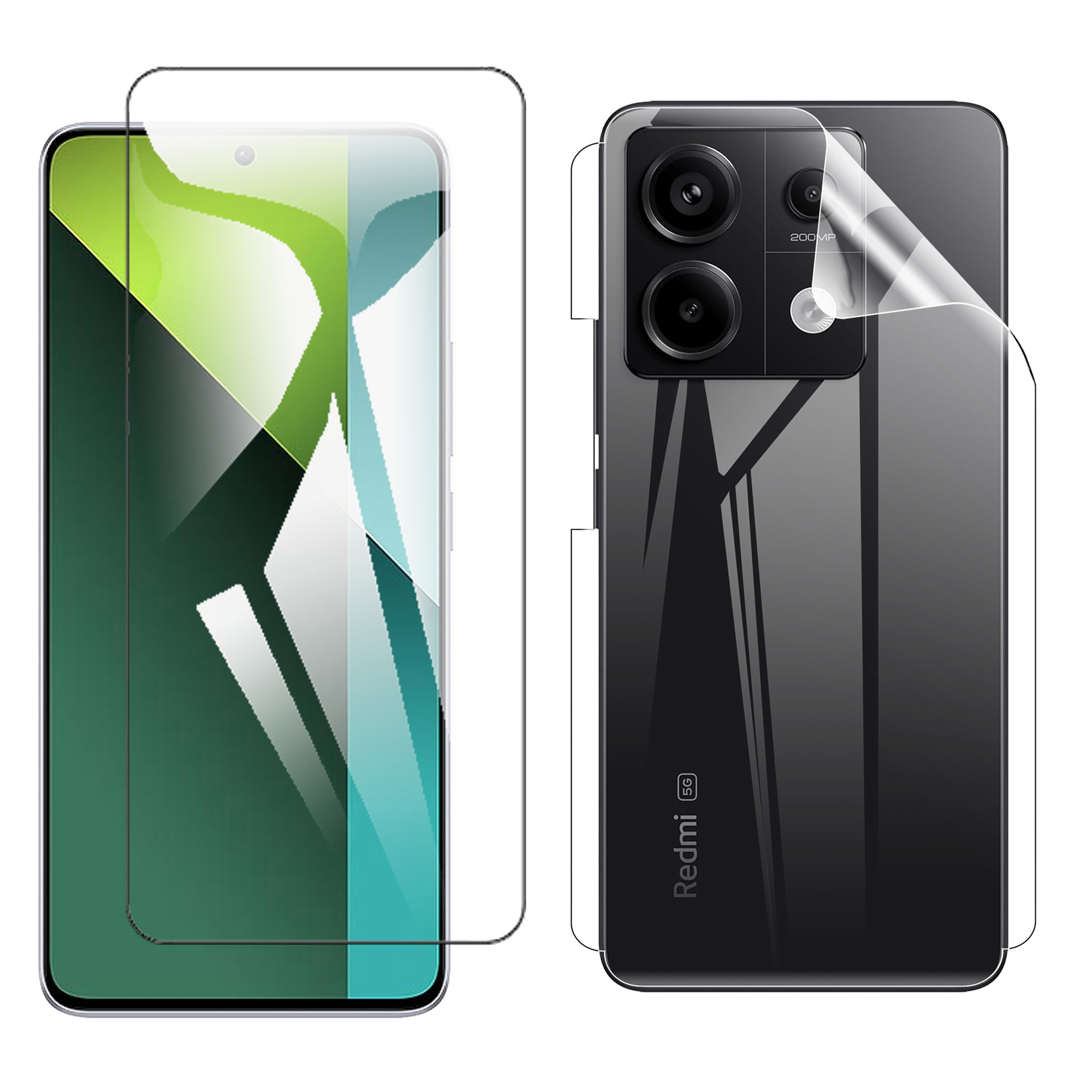 2-in-1 Combo Pack For Redmi Note 13 - Tempered Glass Screen Protector ...