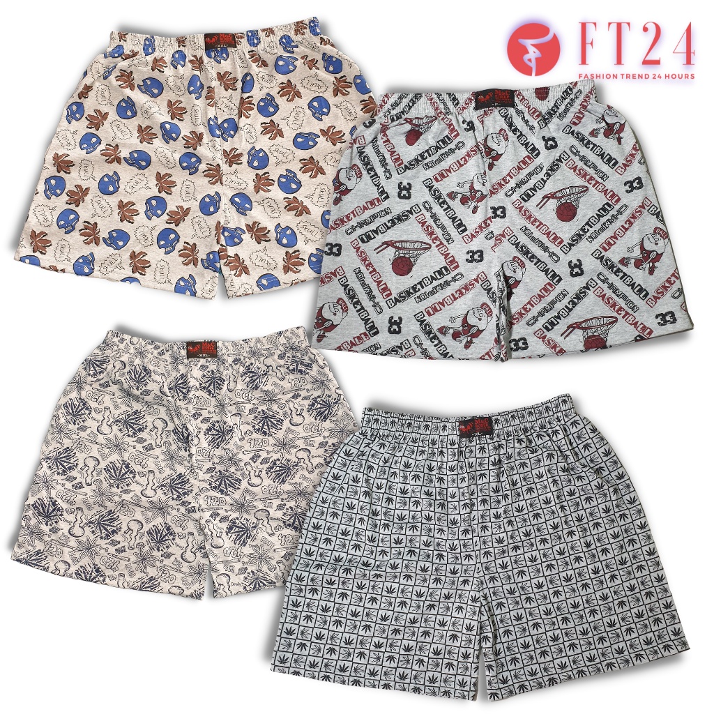FT24.TH กางเกงบ๊อกเซอร์ MC King Boxer แพค 3 ตัว กางเกงในชาย ผ้าคอตตอน อย่างดี คละสี คละลาย สีเทา ...