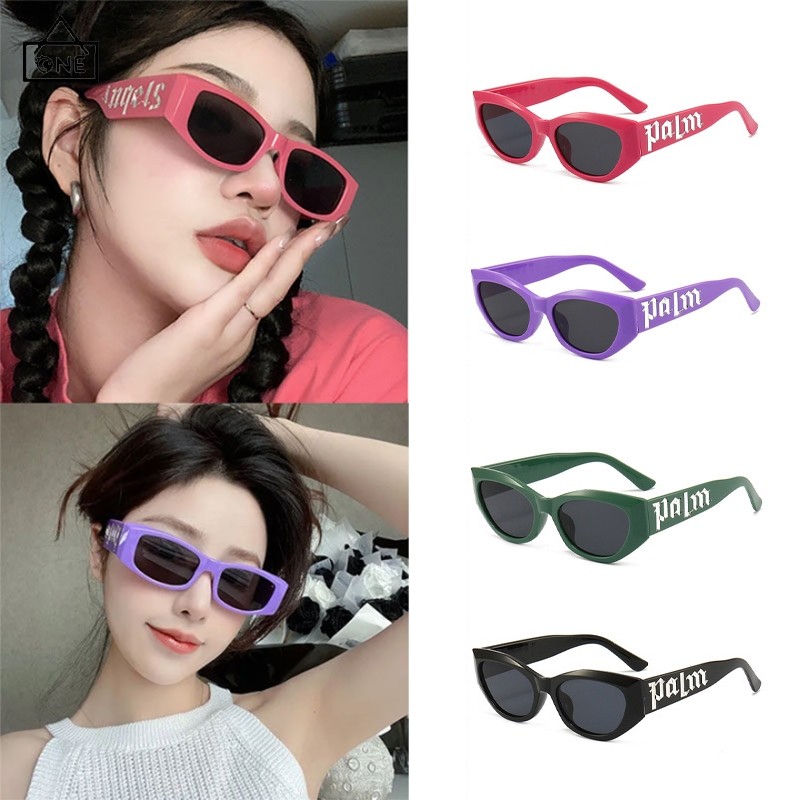 COD️แว่นตากันแดดกรอบสีดําพิมพ์ลายตัวอักษรY2Kสไตล์ฮิปฮอปพังก์แฟชั่นสตรีทสไตล์วินเทจUV400แว่นตาทรง ...