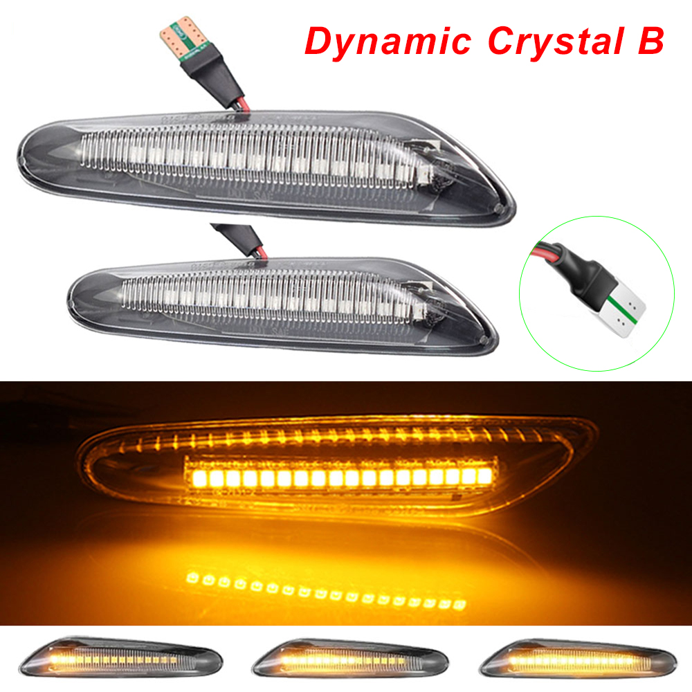 ANMINGPU 2ชิ้นสำหรับ BMW Led ไดนามิกเครื่องหมายด้านข้างเลี้ยวสัญญาณไฟไฟกะพริบต่อเนื่องสำหรับ E91 ...