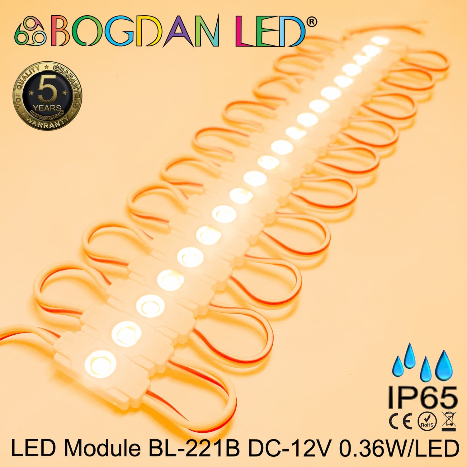 LED Module BL-823F-CW สีโคลด์ไวท์ DC-12V 1.5W/Module LED 3 ดวง/Module ...