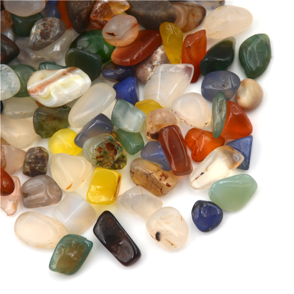 50g Mixed Colors Natural Tumbled Agate Stone Gemstone Rock About 10mm ...
