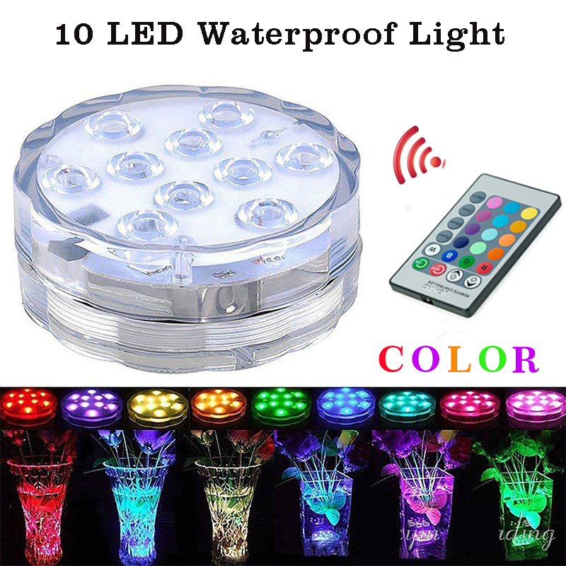 【32373c23】10leds RGB Led Underwater Light Submersible light IP67 ...