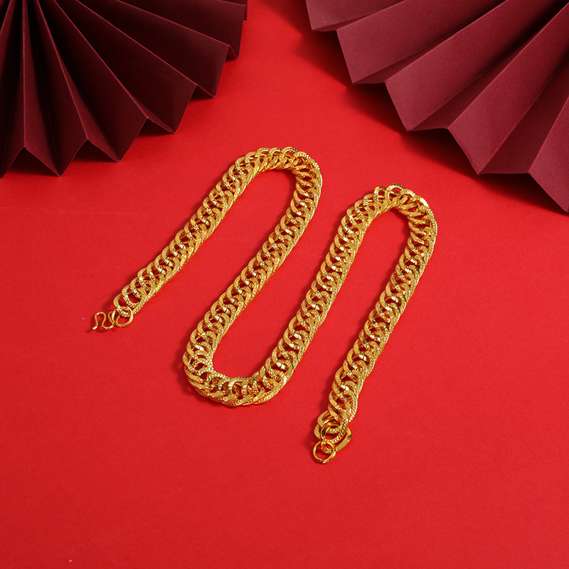 【Clearance Sale】Imitation Gold Necklace Male Boss Aggressive Big Gold ...