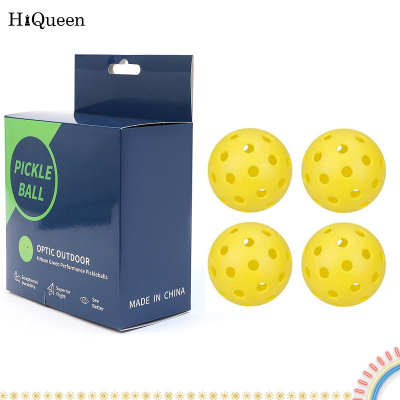 HiQueen 4 Pack Outdoor Pickleball Balls 74mm 40 Hole Pickleballs Balls ...