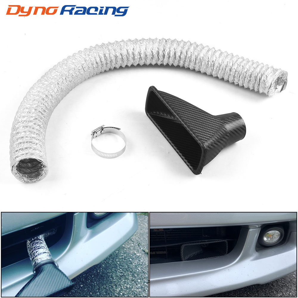 Air Intake Vent Car Front Bumper Grille Inlet Pipe Kit Injection System ...