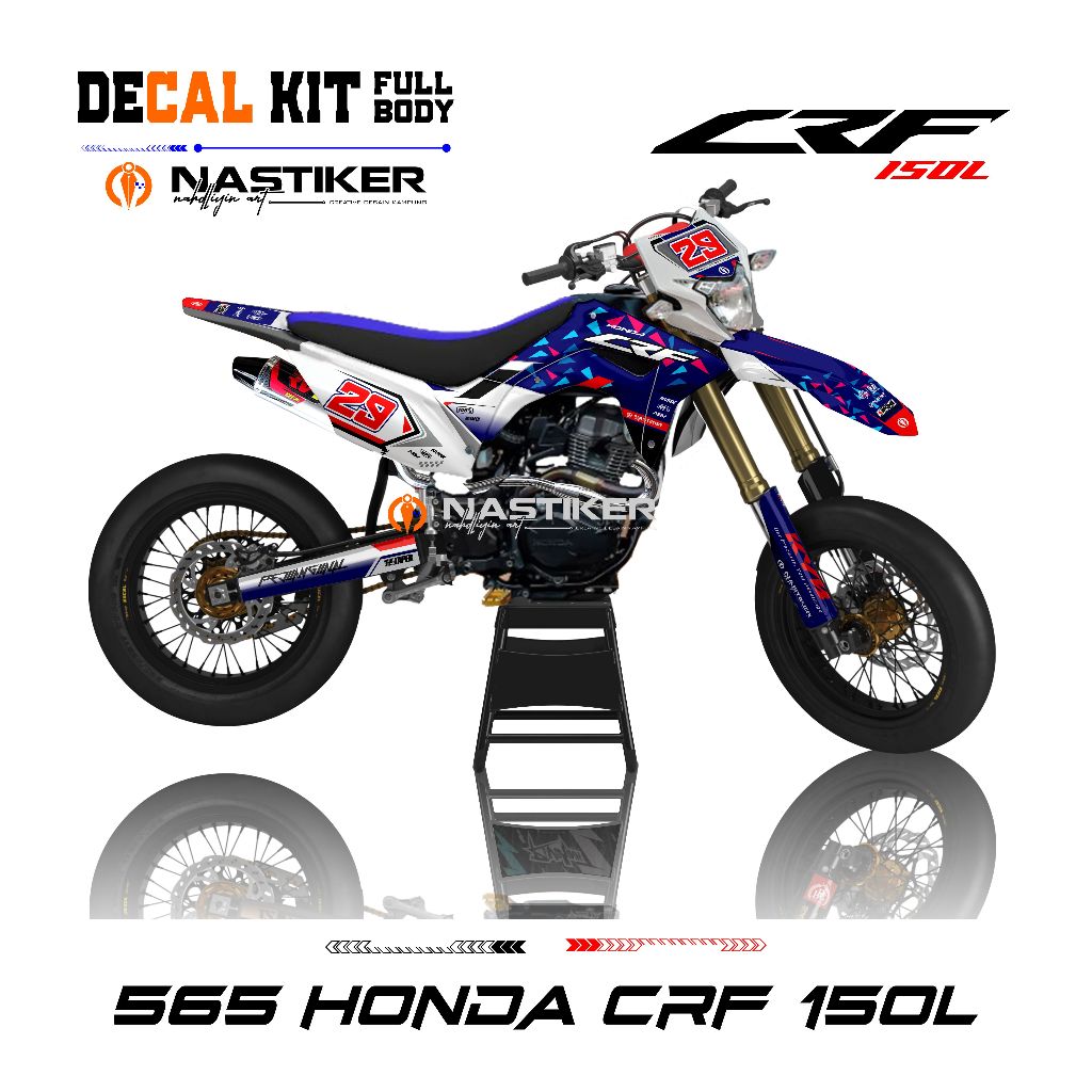 Stiker Decal Crf biru PUTIH grafis keren Simpel Elegan / decal crf 150l ...