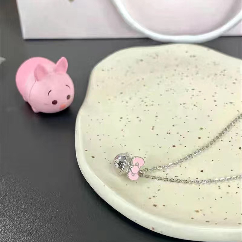 Little Red Book Love Bell KT Cat Necklace Female Sweet Hello Kitty Bell ...